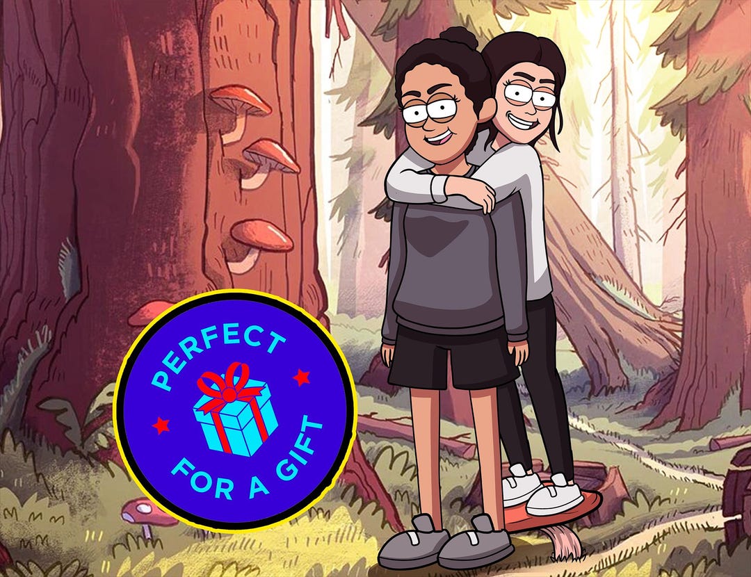 Custom Gravity Falls Style Cartoon Portrait: Unique Fan Art (digital ...