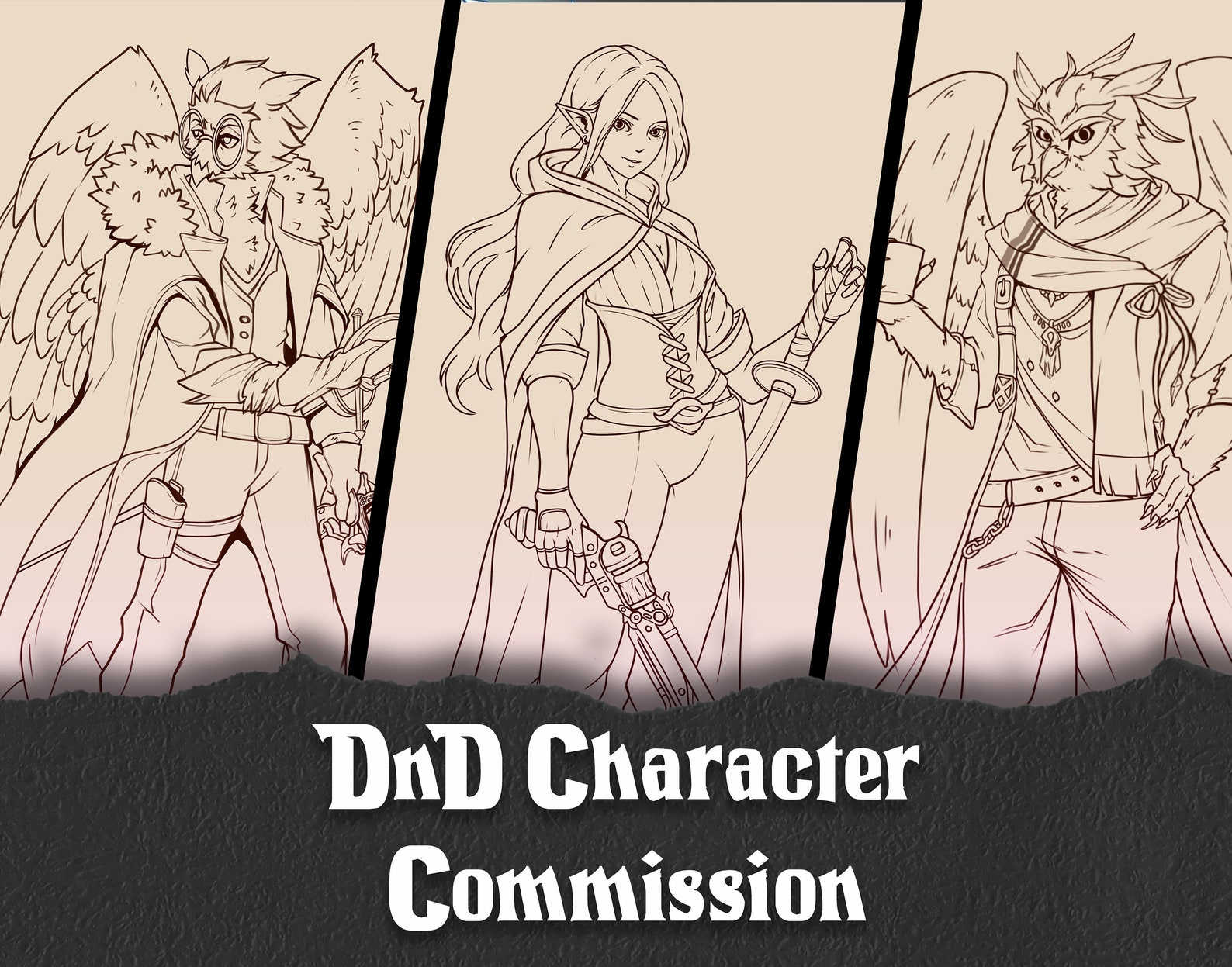 Personalized DND Character Commission Custom DND Character Dungeons ...