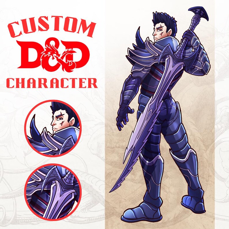 Custom DND Character Art: Fantasy RPG Portrait (digital) - Etsy UK