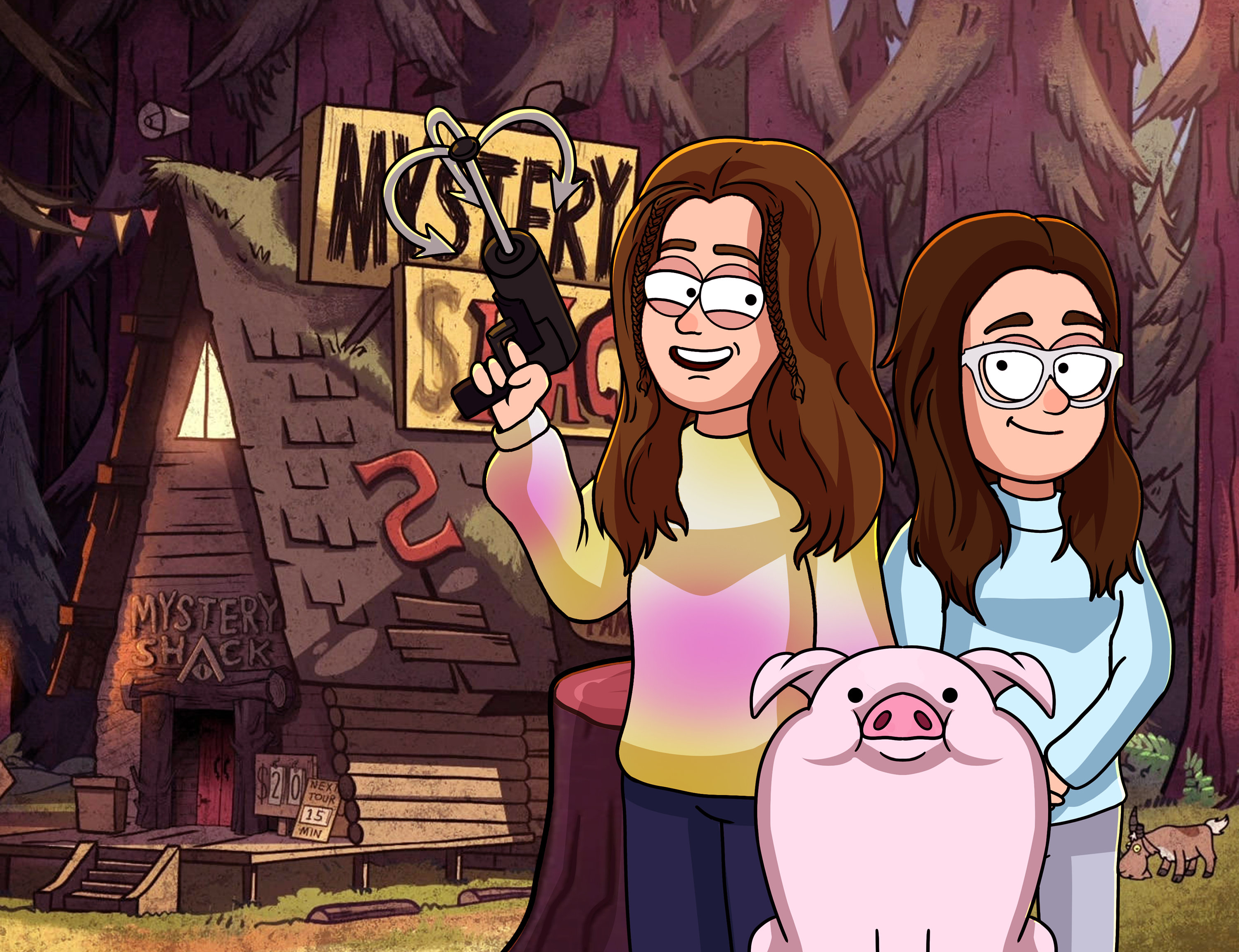Gravity Falls Cartoon Portrait Commission for Bestfriends, Couple Gift ...