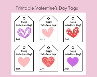 Editable Valentine's Day Tag Printable, Valentine's Day Gift Tag ...