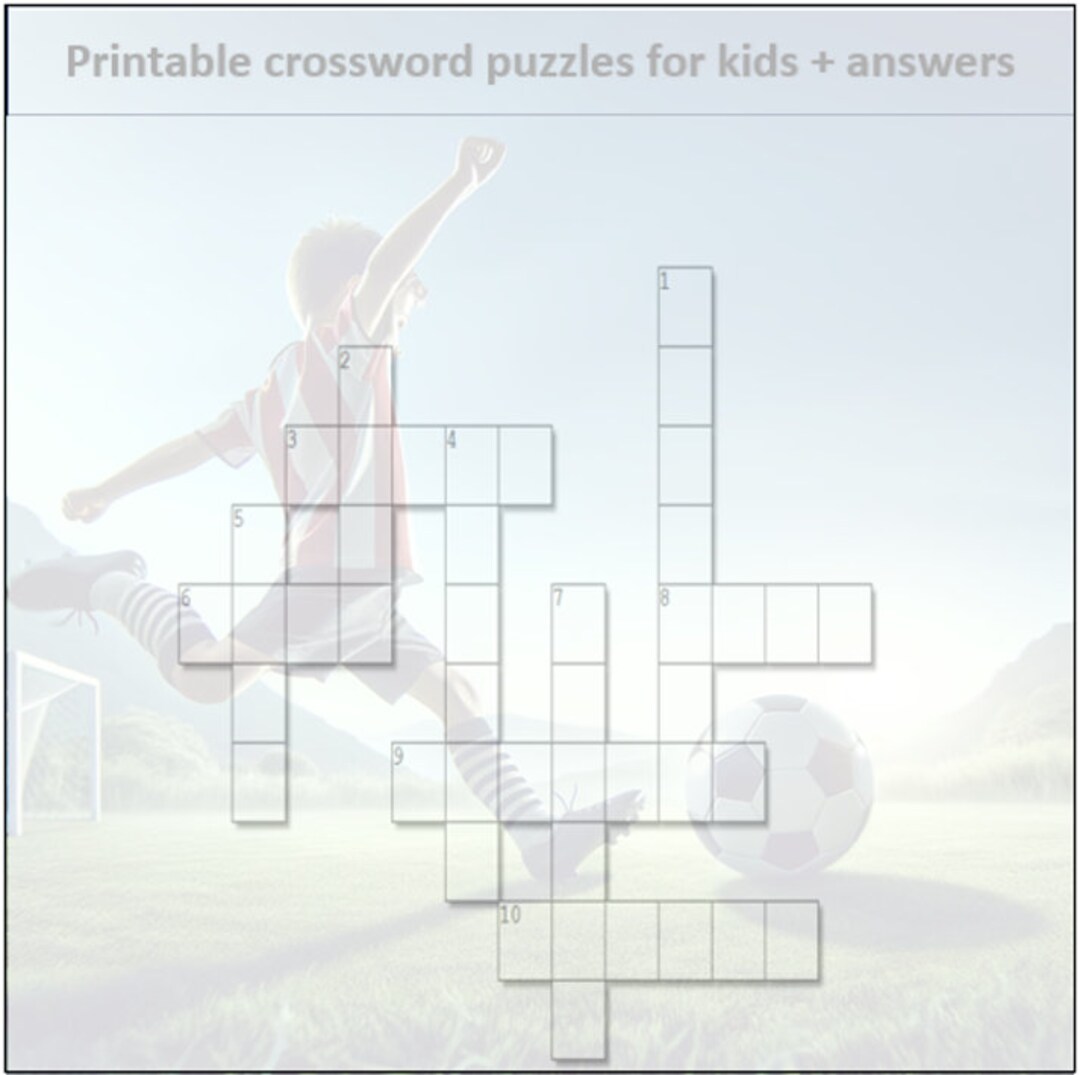Children Crossword Puzzle Bundle Most Popular Sports - Boys - Etsy