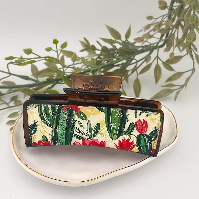 Cactus Hair Clip - Etsy UK