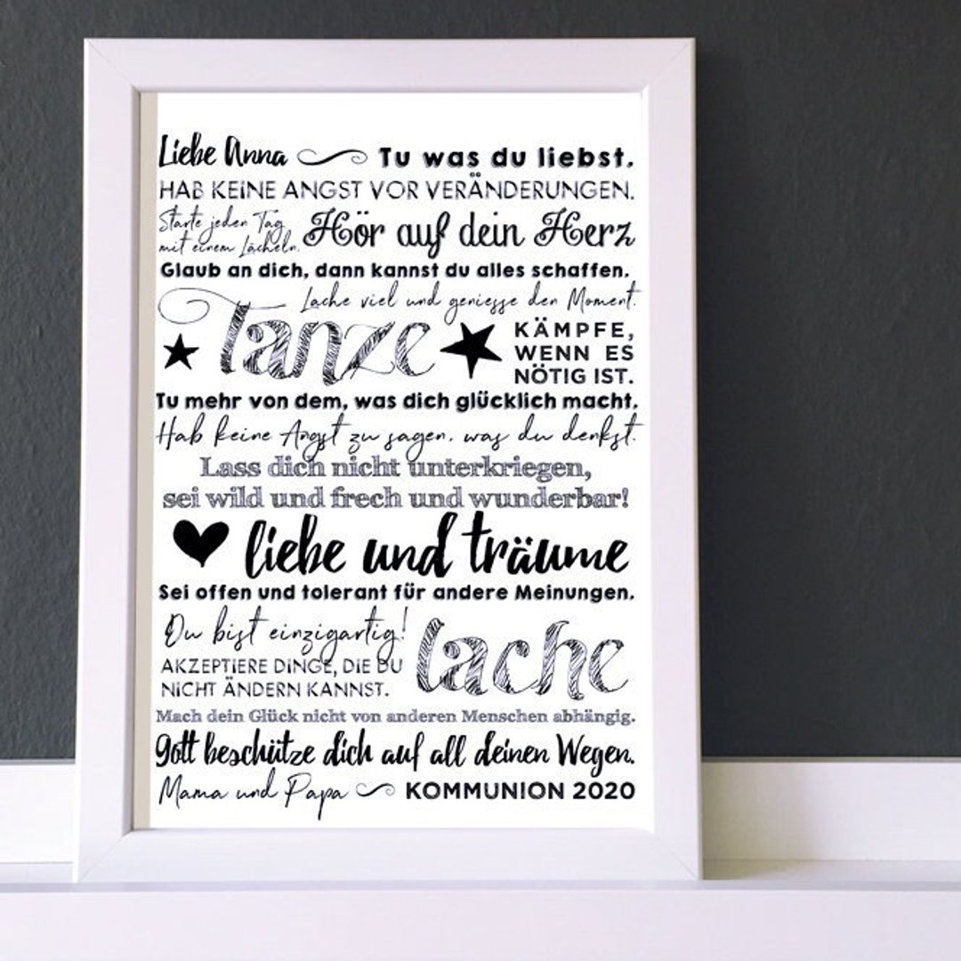Personalized Sayings Poster as a Gift for Communion, Confirmation ...