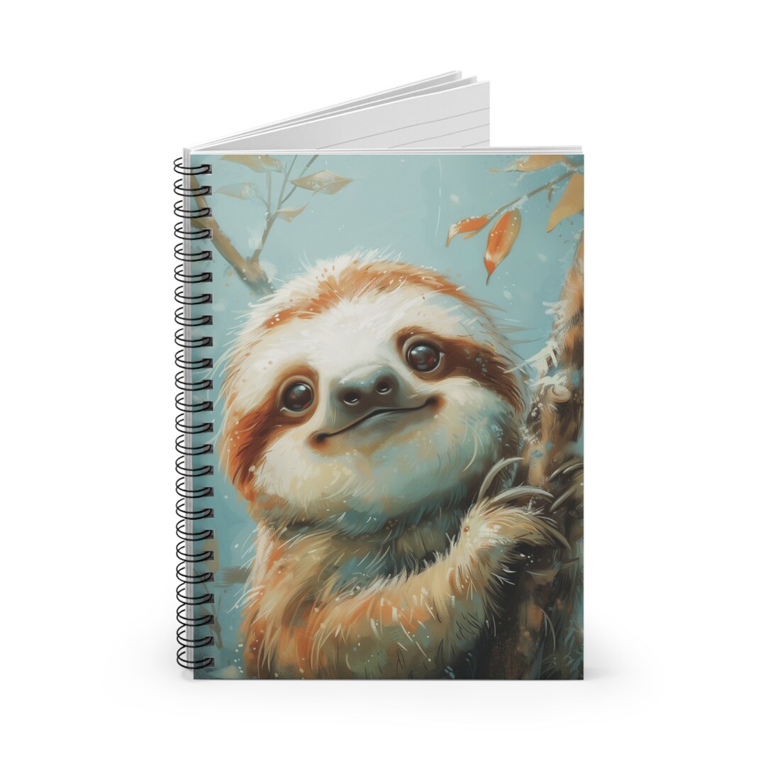 Cute Sloth Notebook, Sloth Spiral Journal - Etsy
