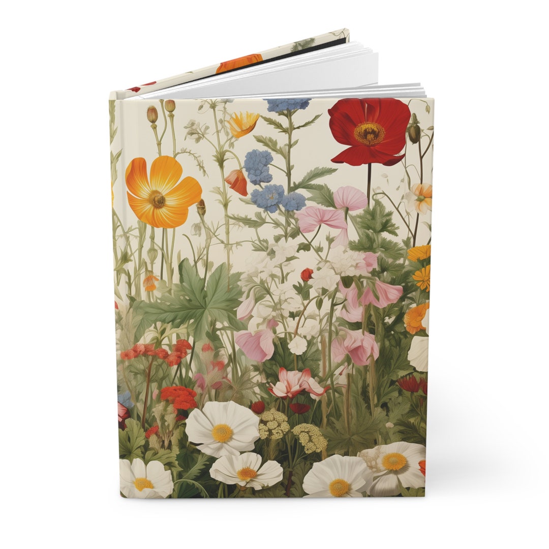 Cute Wildflower Notebook, Floral Hardcover Journal, Cute Diary - Etsy