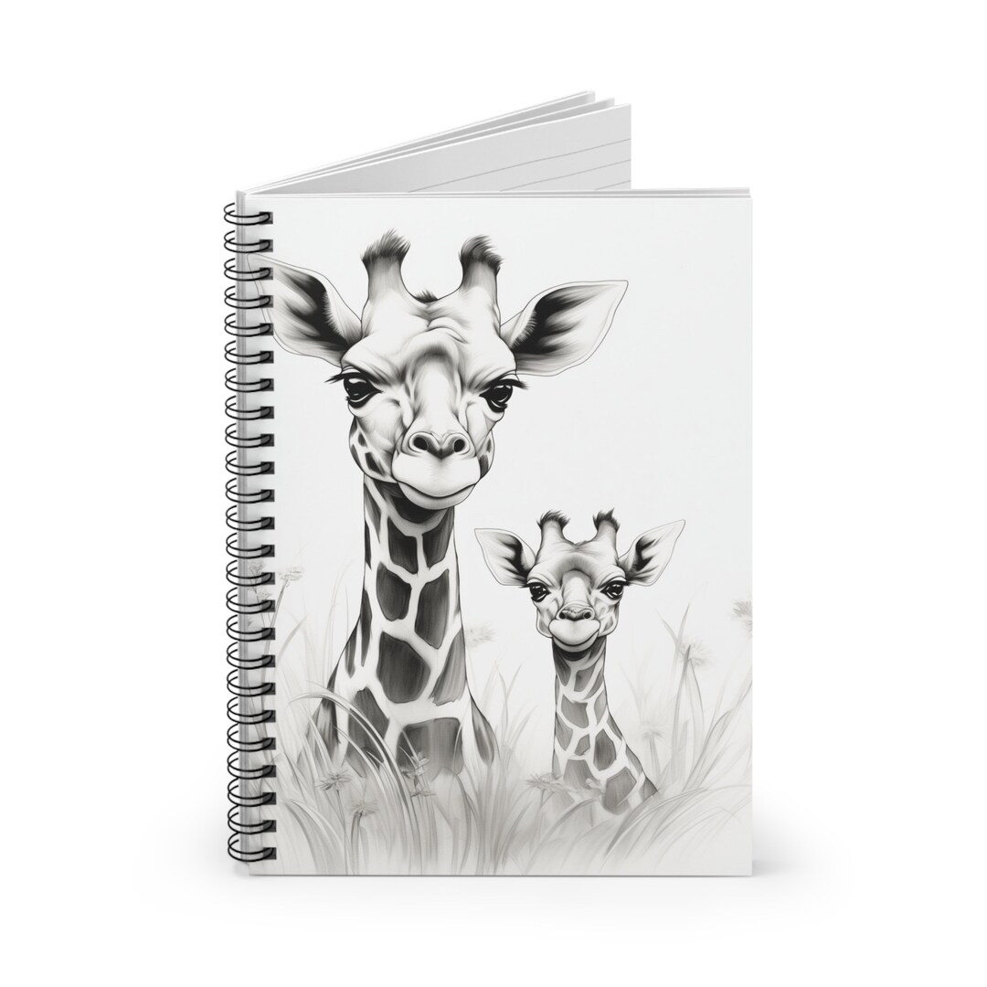 Giraffe Notebook, Spiral Journal, Cute Animal Diary - Etsy
