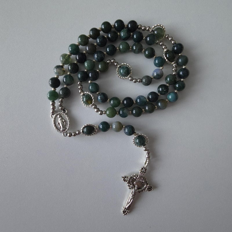 Rosary Green Crystal - Etsy UK