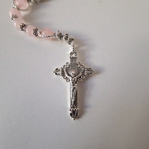 Handmade Rose Quartz Rosary: Catholic Prayer Beads Necklace - Etsy
