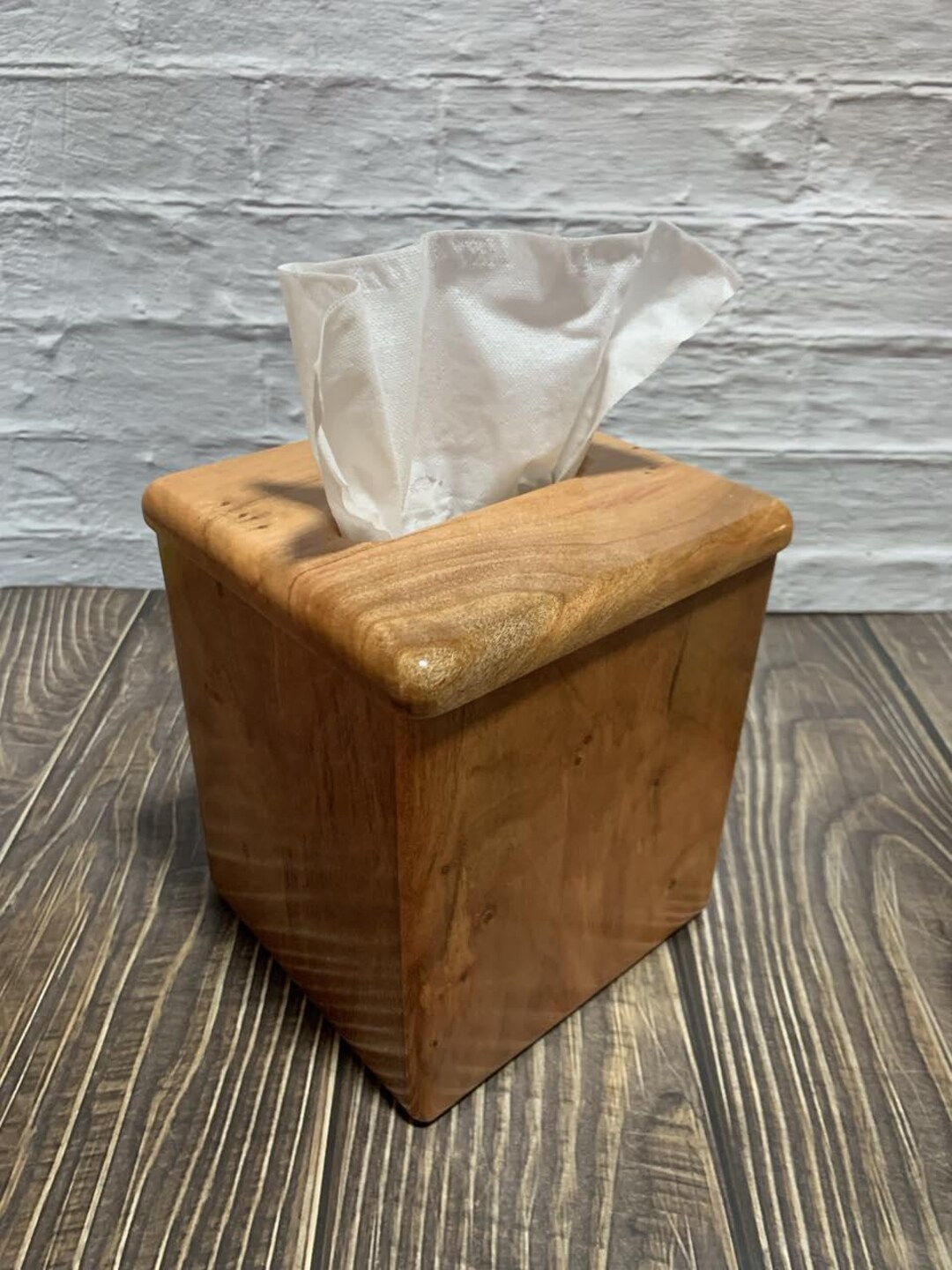 Handmade Cherry Wood Tissue Box Cover – Fits Puff’s Square Boxes ...