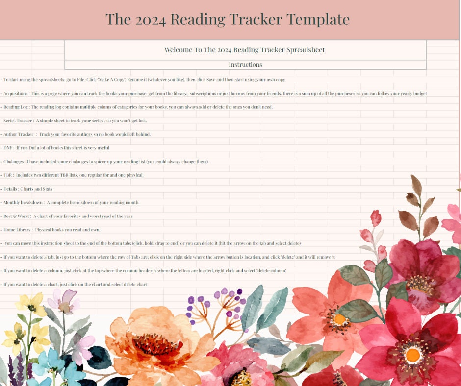 The 2024 Reading Tracker Template - Etsy