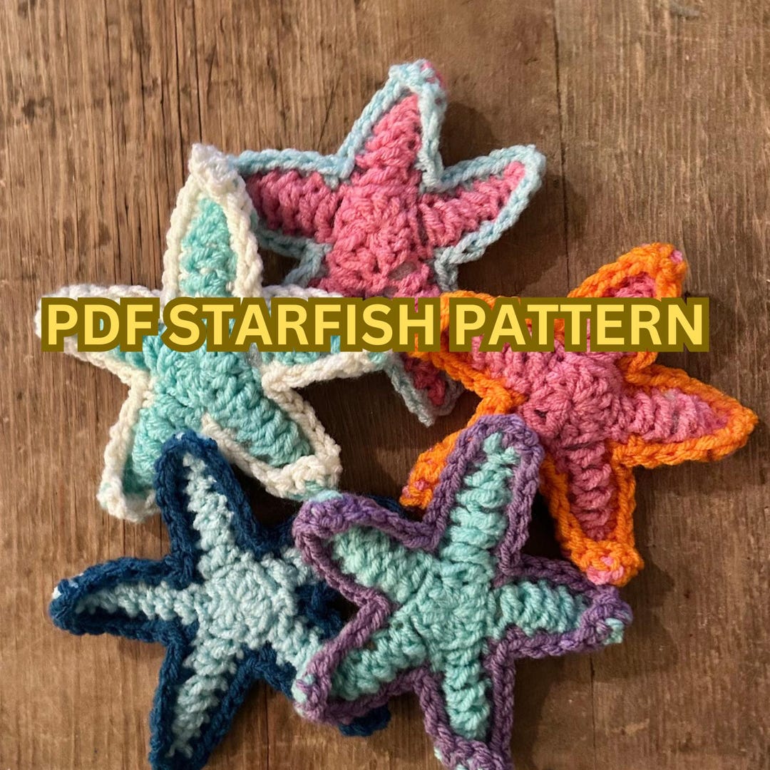 No-sew Crochet Starfish Pattern | Coastal Starfish Pattern | Coastal ...