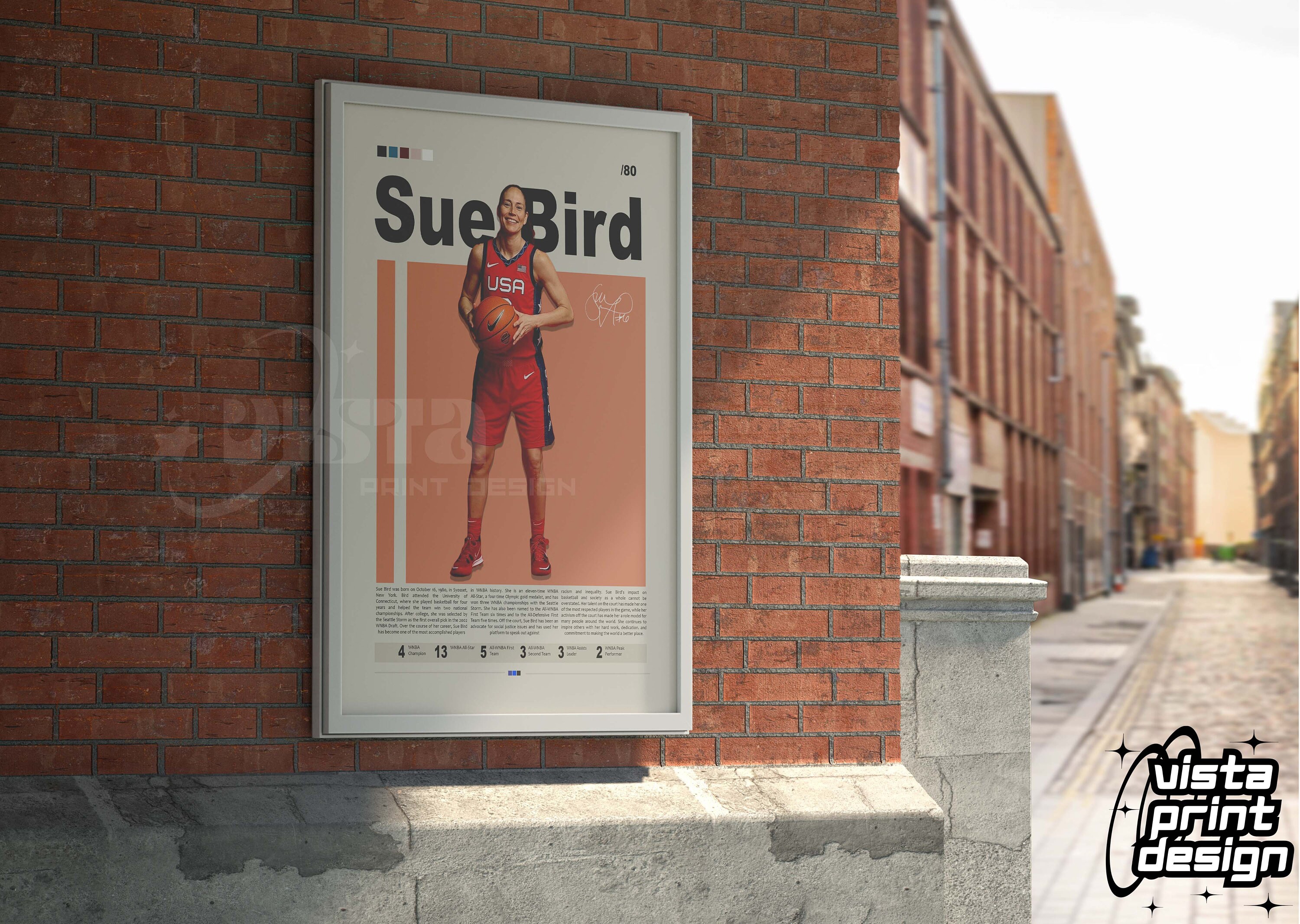 Sue Bird Poster, Seattle Storm Poster, WNBA Poster, Sports Poster, Mid ...