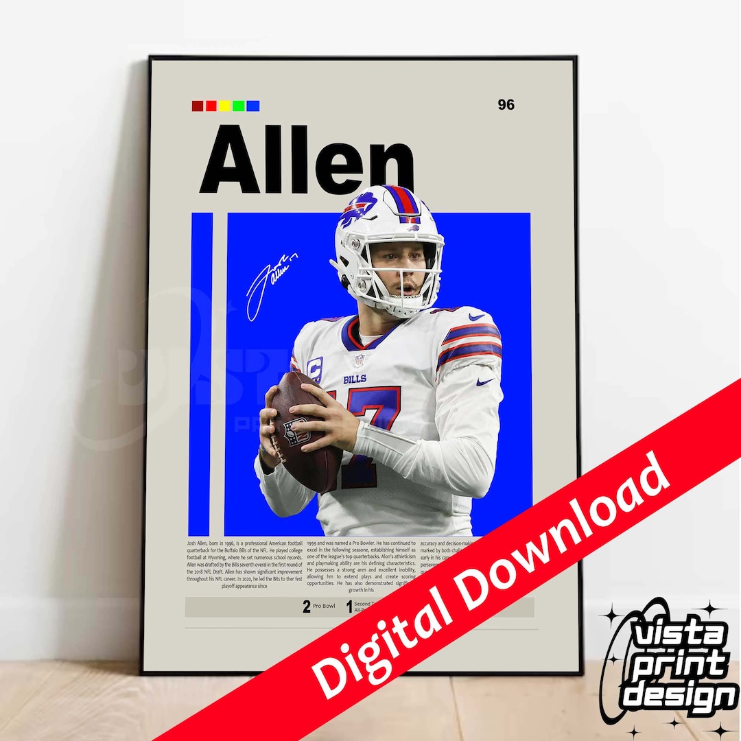 Digital Download Josh Allen Buffalo Bills NFL Poster ,sports Poster ...