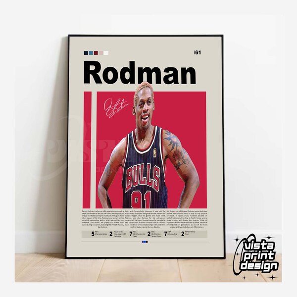 Dennis Rodman Posters - Etsy