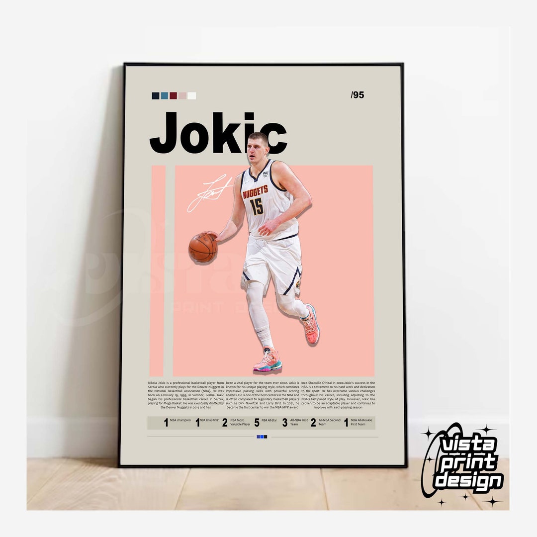 Nikola Jokic Poster, Denver Nuggets Print, NBA Poster, Sports Poster ...
