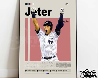 Derek Jeter Poster, New York Yankees Poster, Baseball Prints, Sports ...