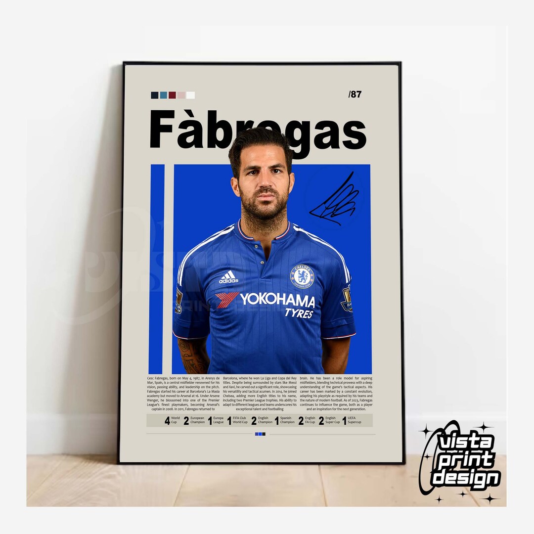 Cesc Fabregas Poster, Arsenal F.C. Poster, Soccer Gifts, Sports Poster ...