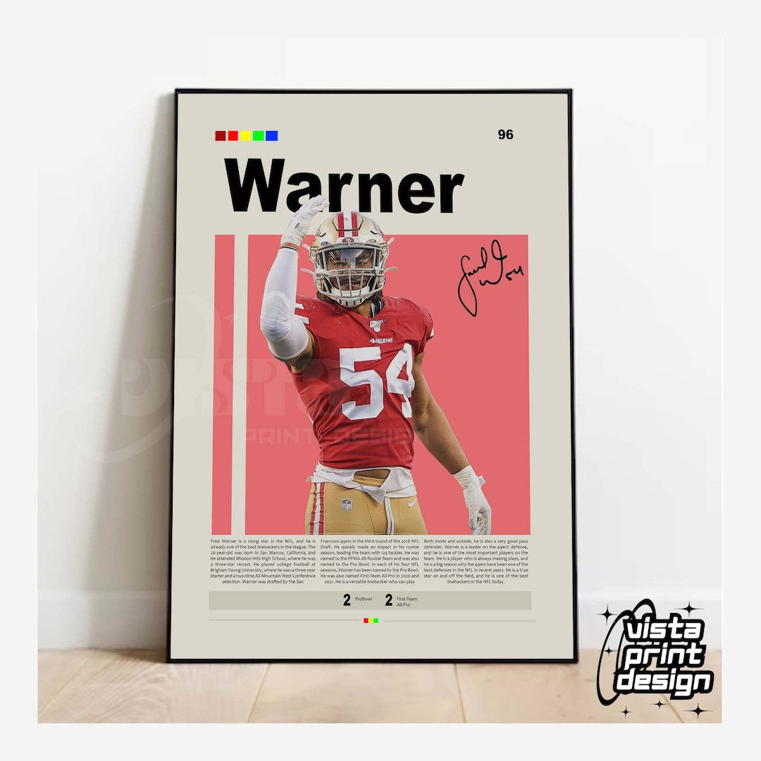 Fred Warner Poster, San Francisco 49ers Print, NFL Poster, Sports ...