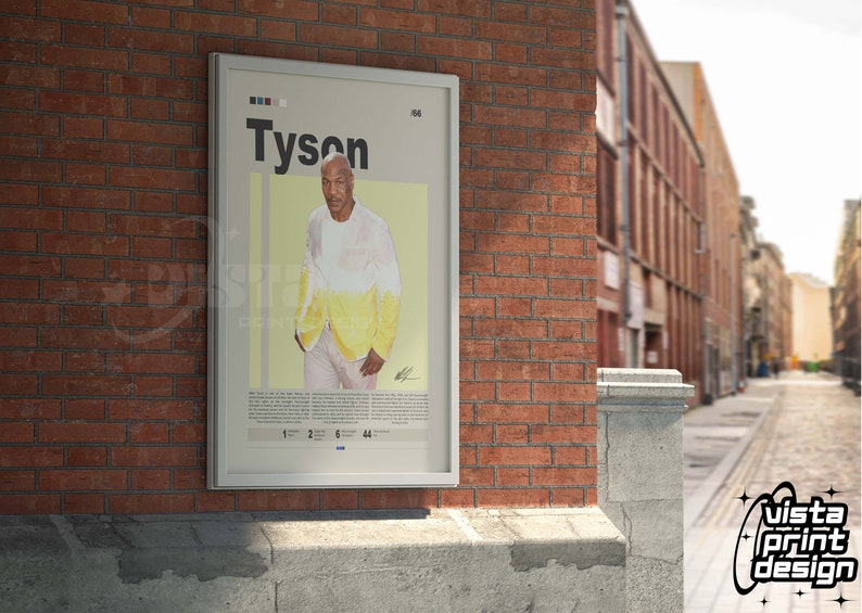 Mike Tyson Boxing Poster, Sports Poster, Boxing Wall Décor, Mid-century Modern, Motivational ...