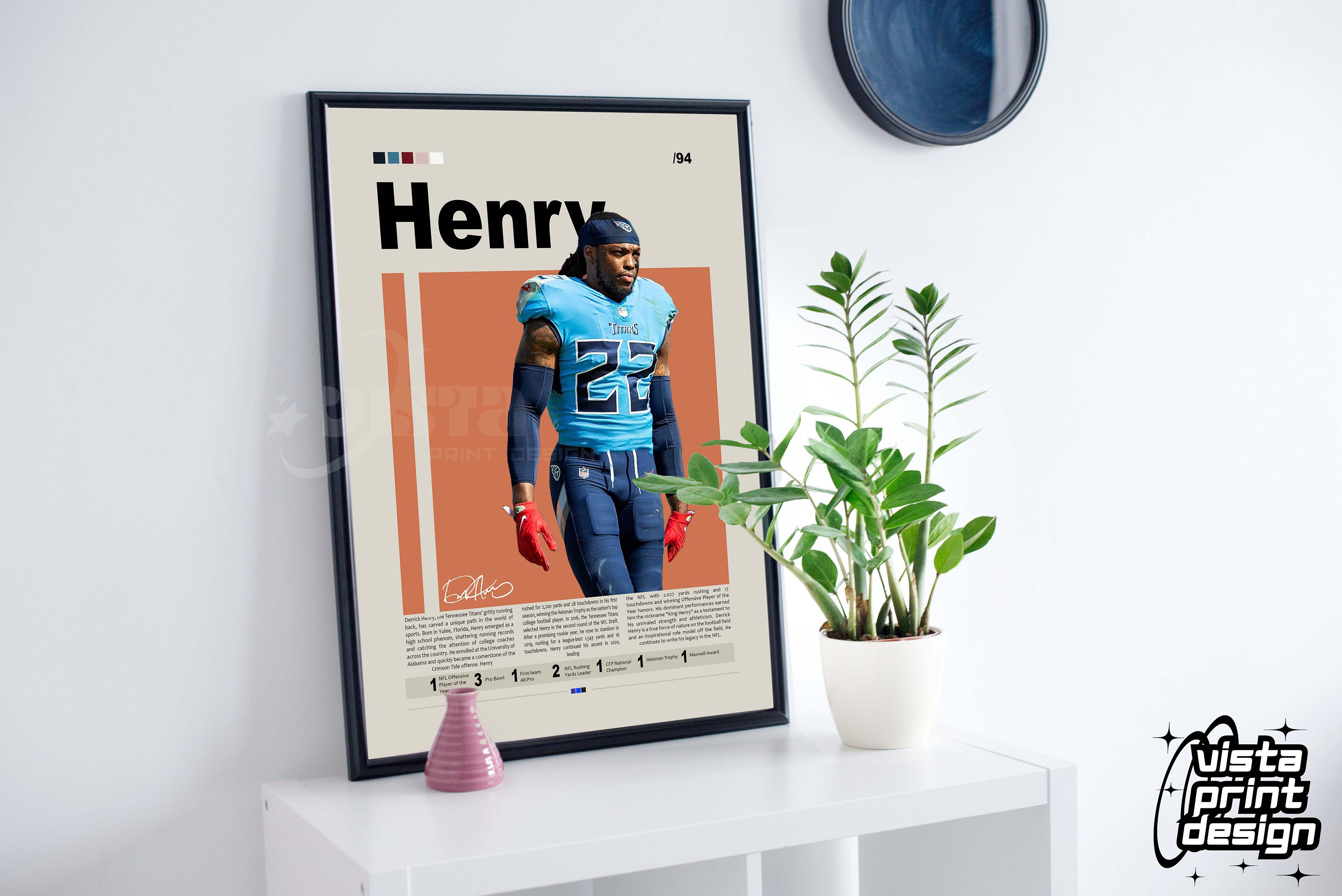 Digital Download Derrick Henry Poster, Tennessee Titans Poster, Sports ...