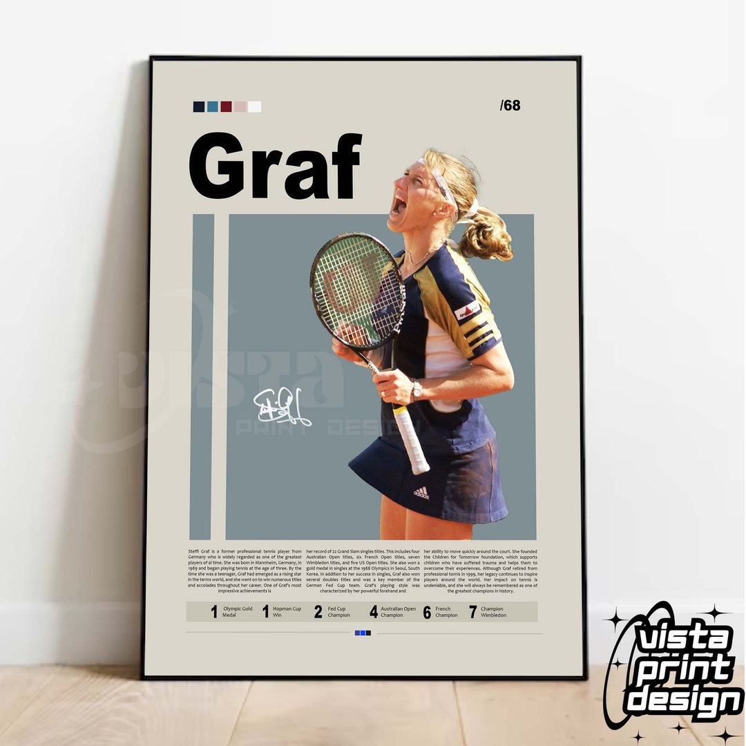 Steffi Graf Tennis Motivational Poster, Sports Poster, Modern Sports ...
