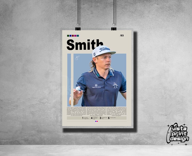 Cameron Smith Golf Motivational Poster, Sports Poster, Modern Sports ...