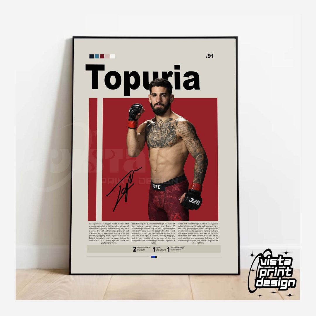 Ilia Topuria Poster, UFC Poster, MMA Poster, Boxing Poster, Sports ...