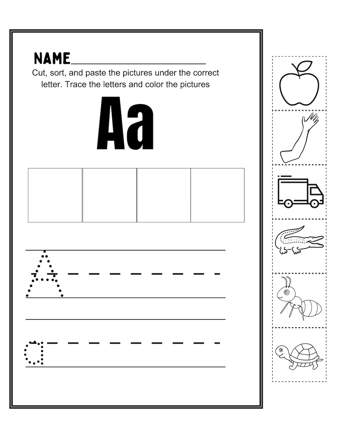 Printable Preschool/ Kindergarten Alphabet Learning Sheets All 26 ...
