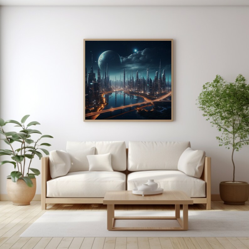 Modern Day Cityscape, in the Style of Delicate Fantasy World - Etsy