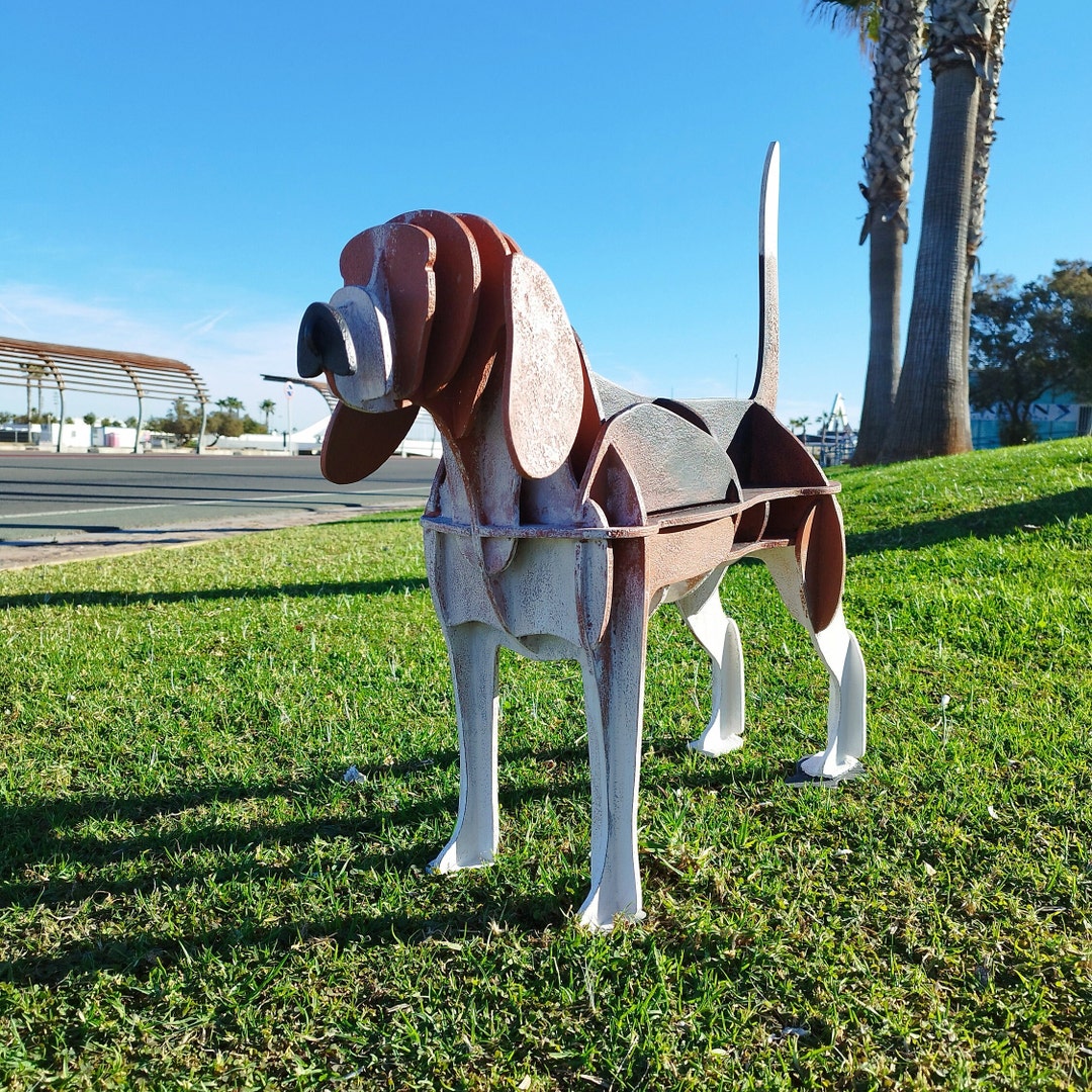 Organizer Sculpture of a Beagle Dog Made of Wood. Handmade. Accent ...