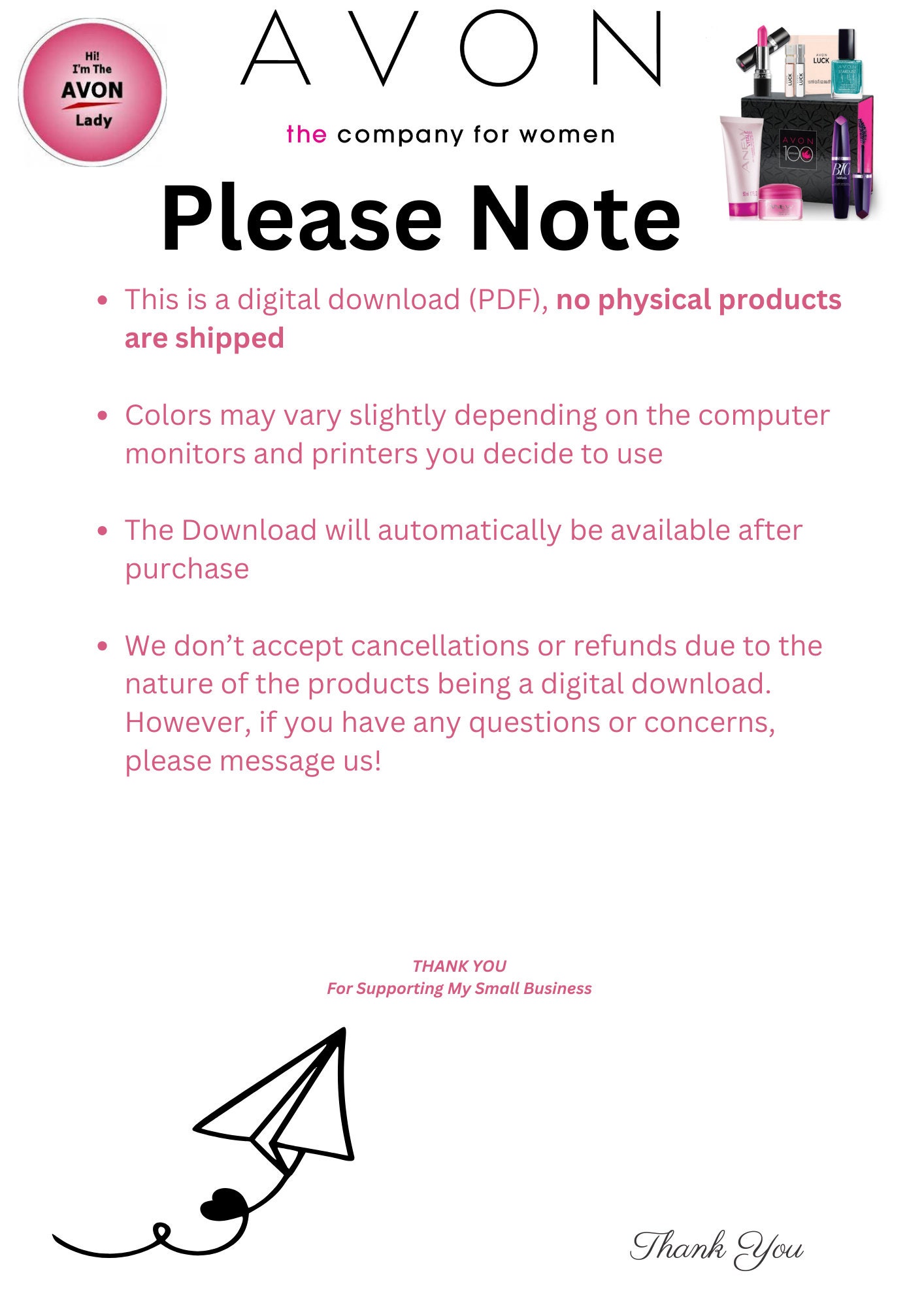 AVON, Order Form/invoice - - Etsy