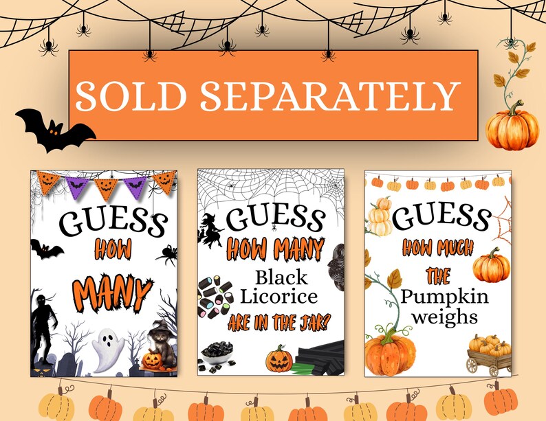 Halloween Candy Guessing Game | Printable Party Game | Office ...
