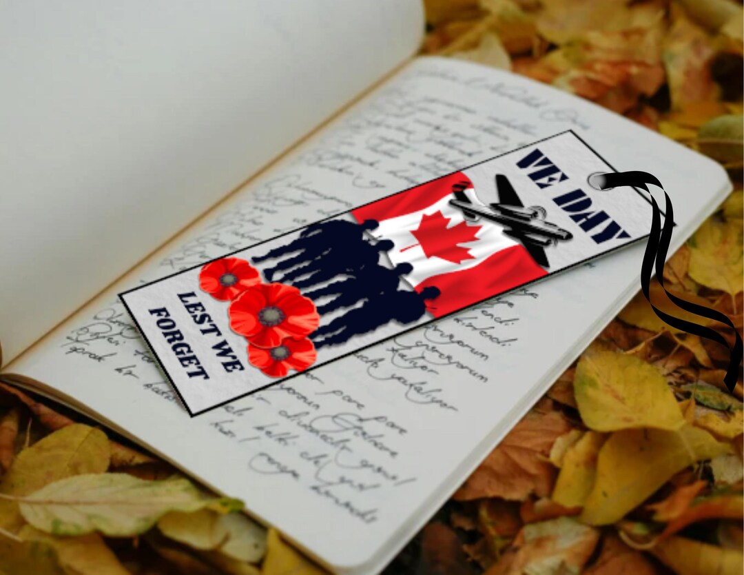 Remembrance Day Printable Bookmark | Poppy Memorial Gift for Veterans ...