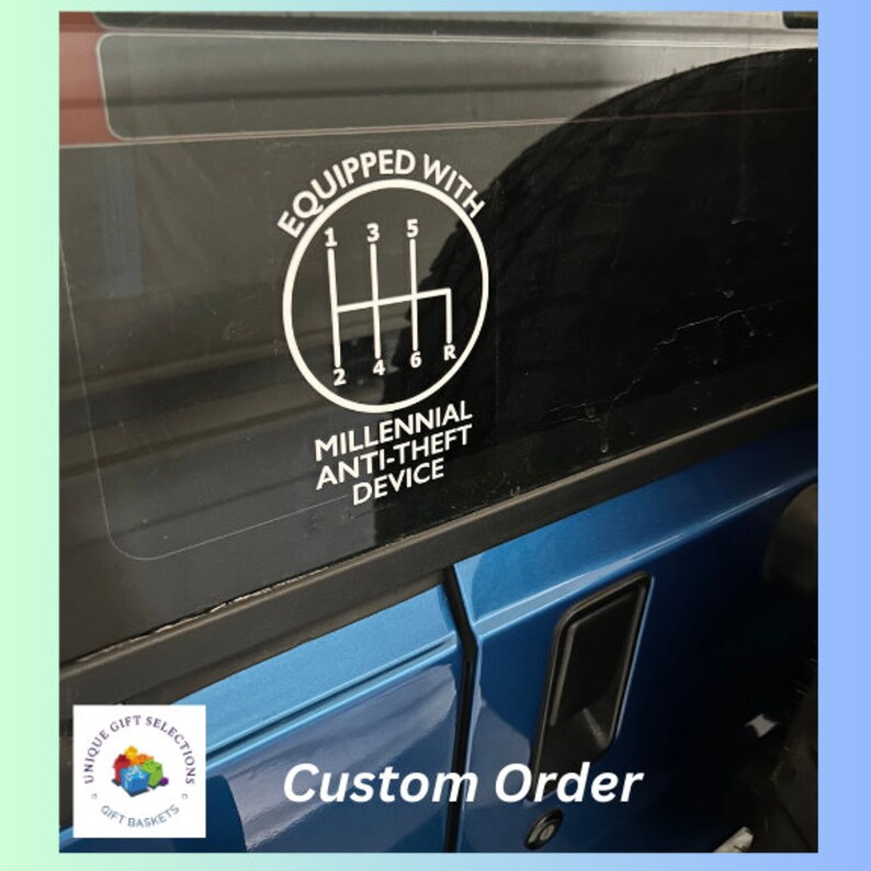 Millennial Anti-theft Device Car Decal: 5/6 Speed Stick Shift - Etsy