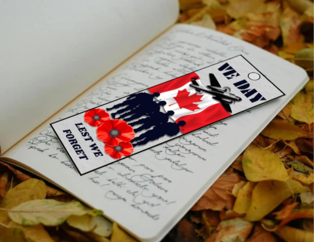 Remembrance Day Poppy Bookmark | Printable Memorial Gift | Canada ...
