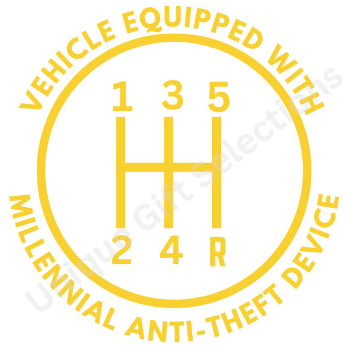 Millennial Anti-theft Device Car Decal: 5/6 Speed Stick Shift - Etsy