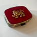 Pill Box With Brass Lion on Red Glossy Resin, Gift for Mom, Dad ...