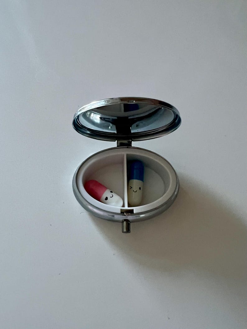 Pill Box, Pink Resin With Silver Skull and Bones Charm, Keepsake Box ...