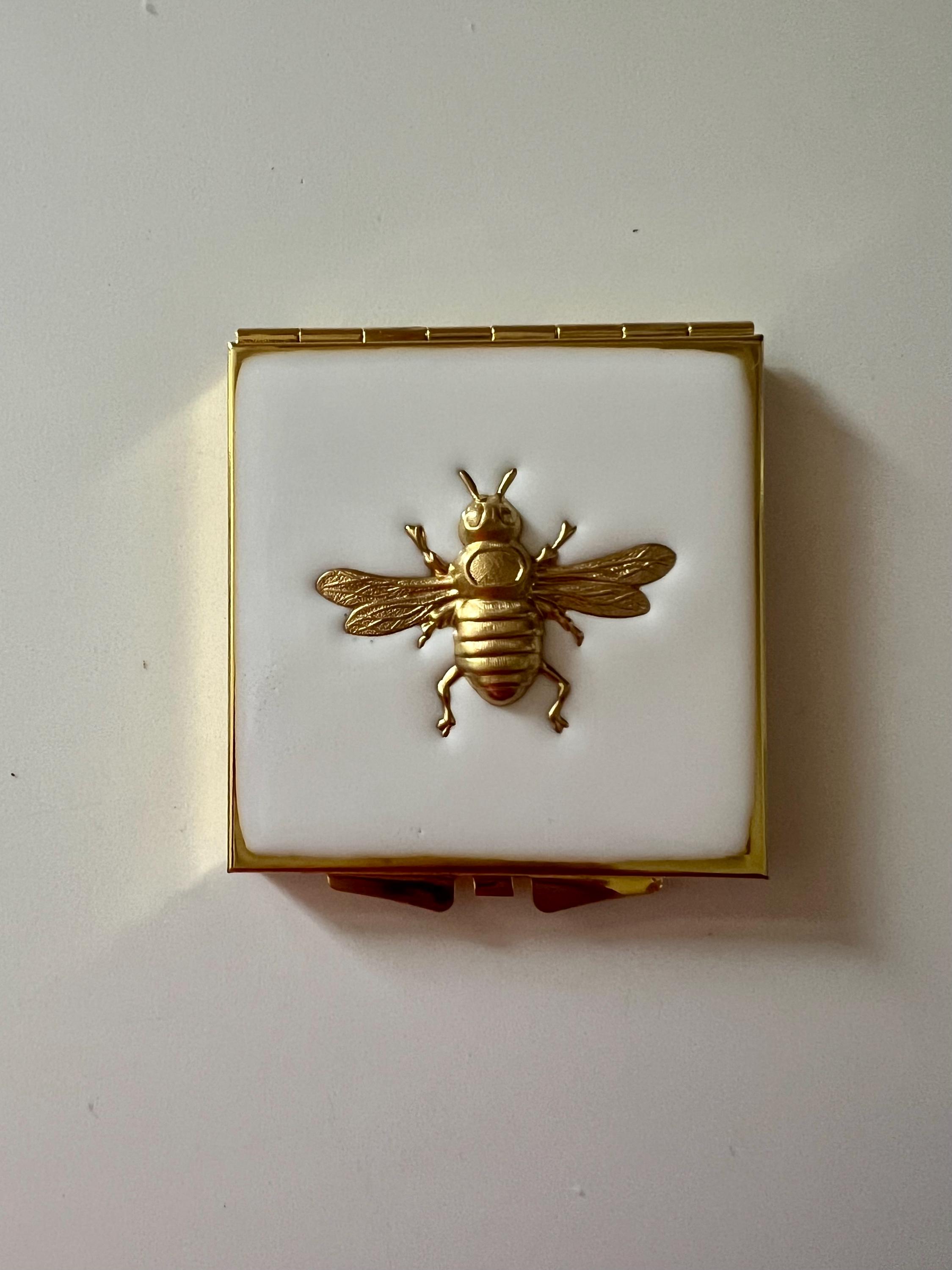 Luxury Honey Bee Pocket Mirror With Brass Charm Set in Handpainted ...
