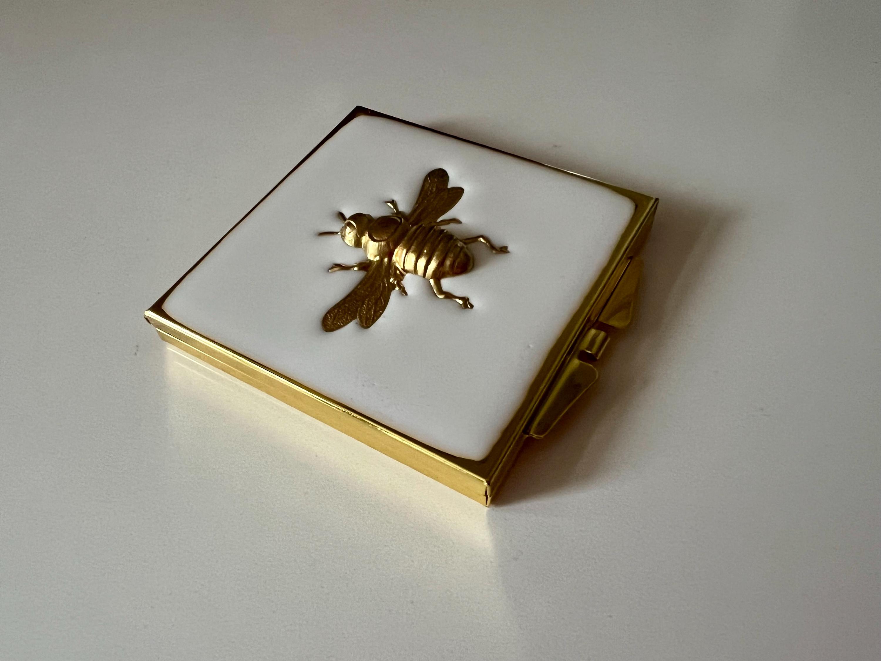 Luxury Honey Bee Pocket Mirror With Brass Charm Set in Handpainted ...