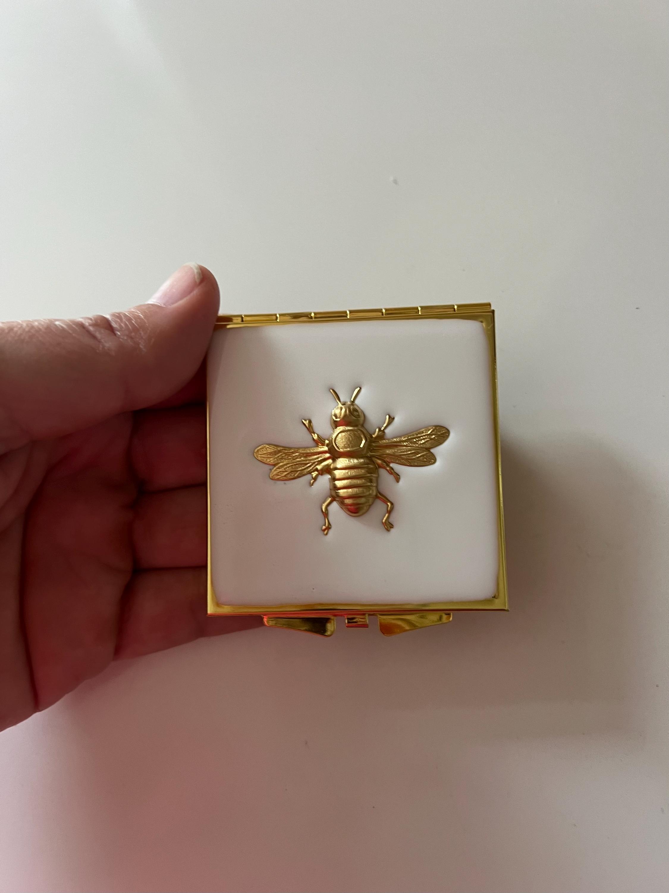 Luxury Honey Bee Pocket Mirror With Brass Charm Set in Handpainted ...