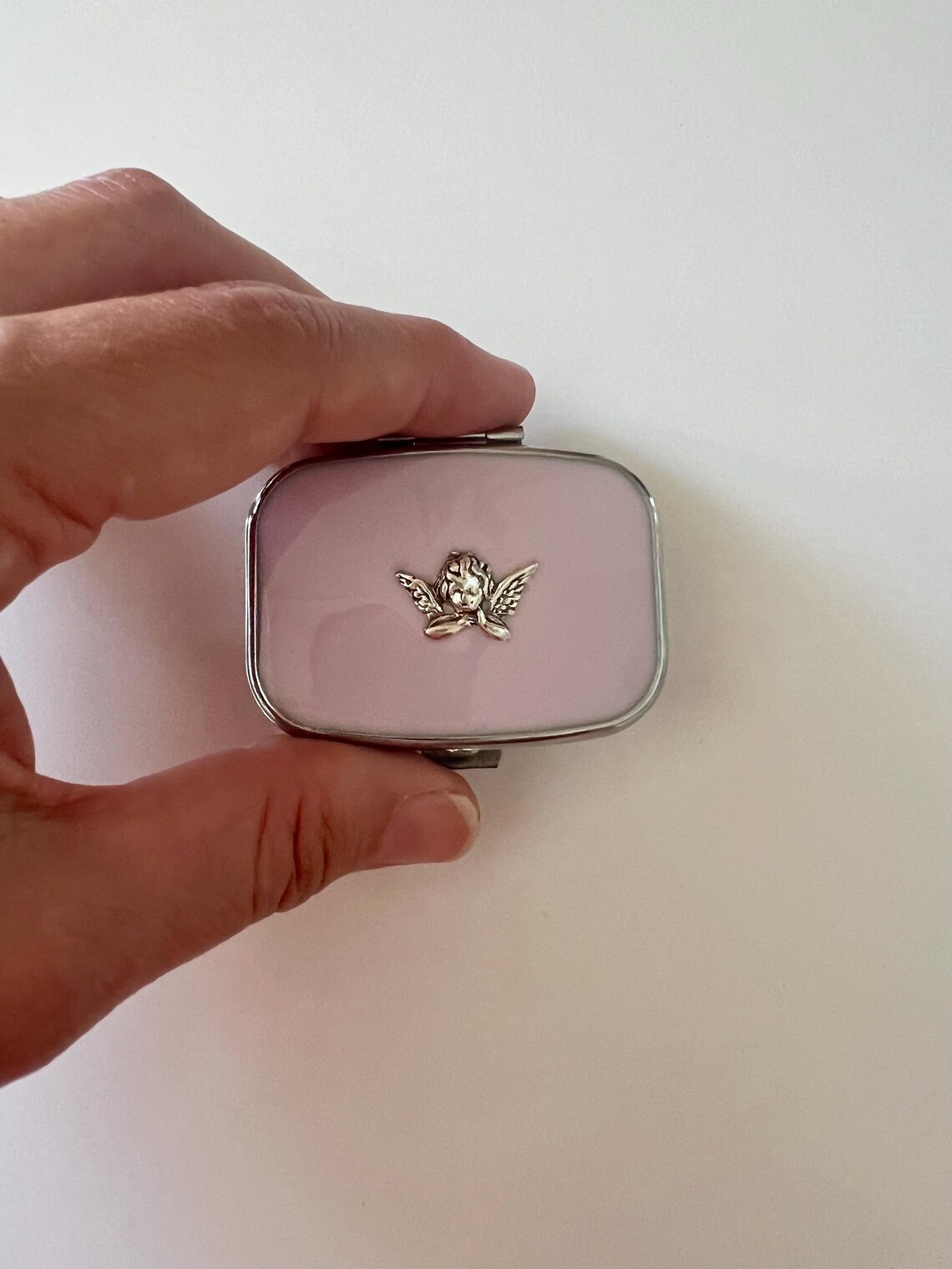 Angel Pill Case: Pink Glossy Resin Keepsake Tin - Etsy