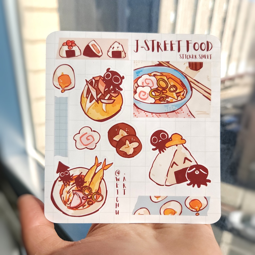 Cute Asian Street Food Sticker Sheet Food Stickers Kawaii Stationery ...