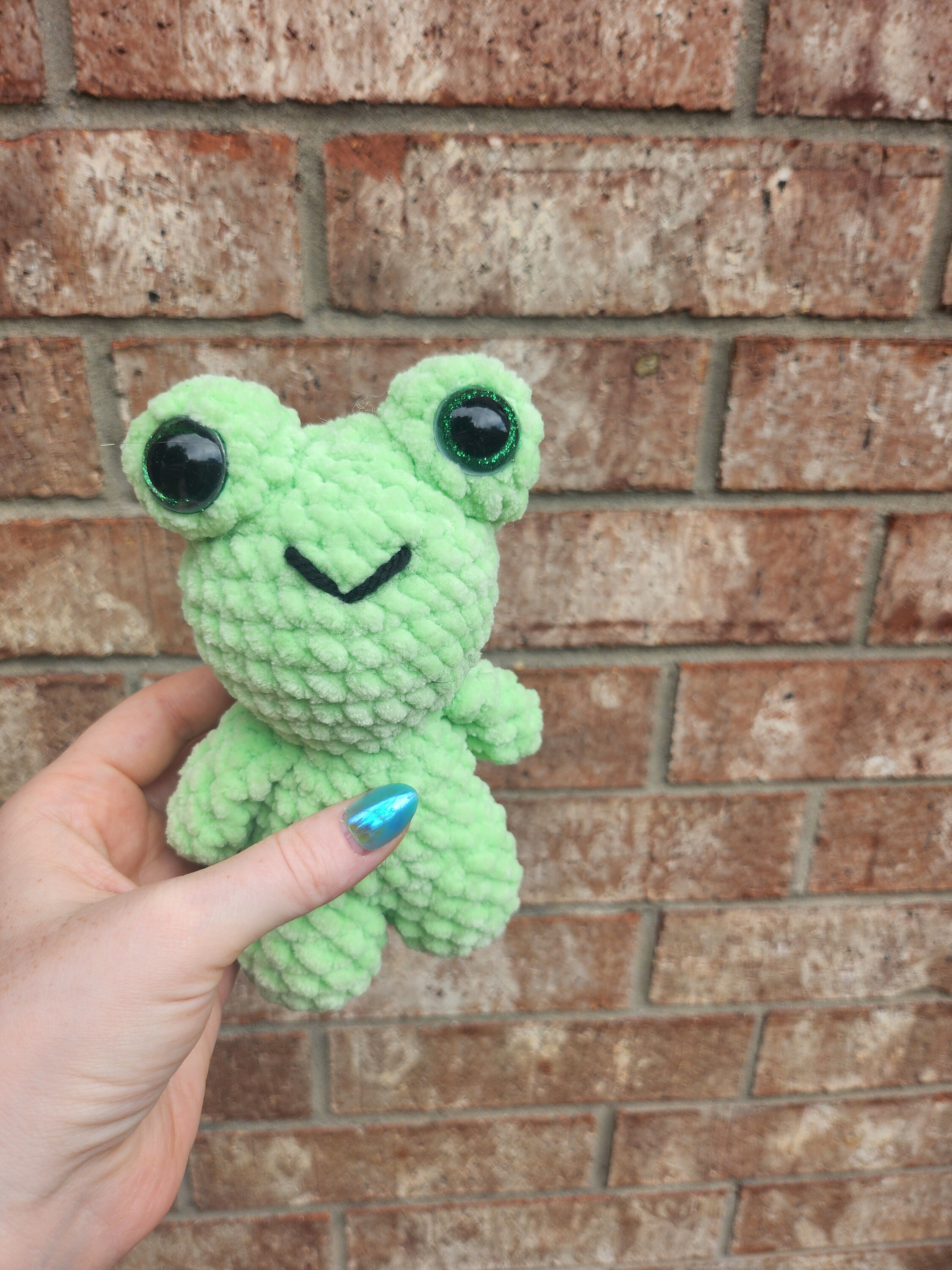Amigurumi Stuffed Baby Frog Plushie Snuggle Handmade Crochet Friend - Etsy