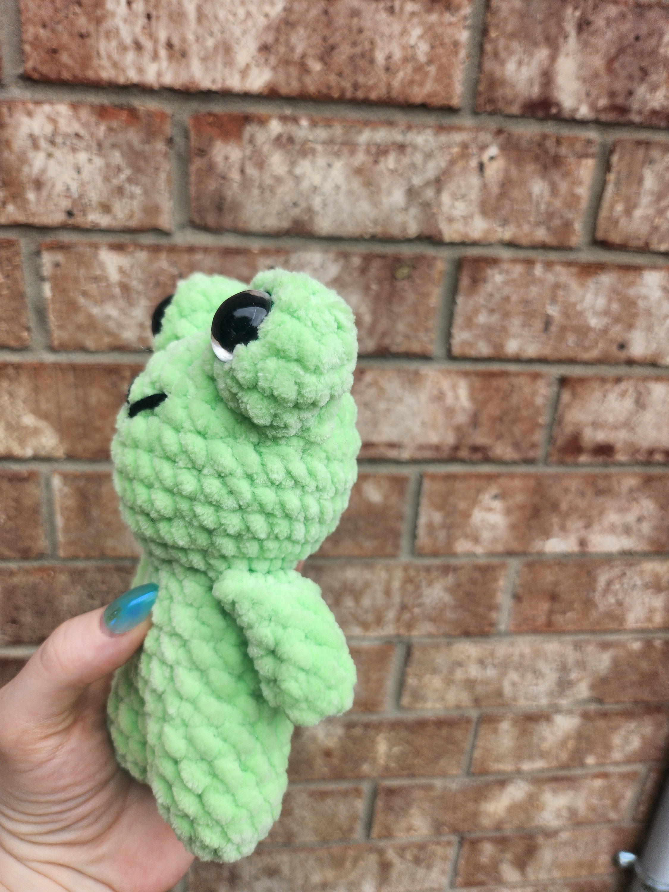 Amigurumi Stuffed Baby Frog Plushie Snuggle Handmade Crochet Friend - Etsy