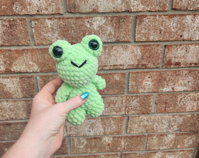 Amigurumi Stuffed Baby Frog Plushie Snuggle Handmade Crochet Friend - Etsy