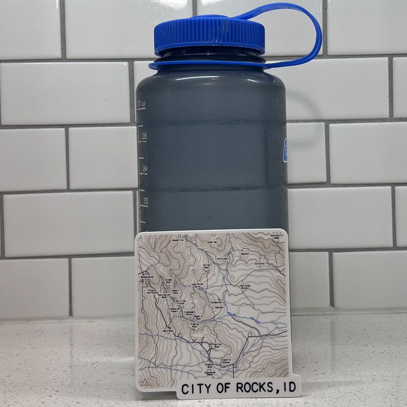 City of Rocks ID Topo Rock Climbing Vinyl Sticker Thick, Durable ...