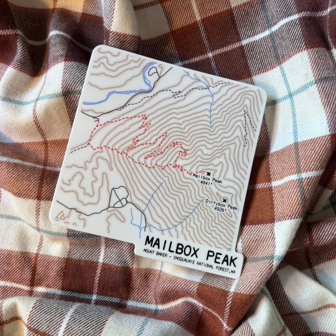 Mailbox Peak Topo Hiking Vinyl Sticker | North Bend, WA | Thick ...