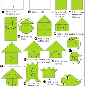 Frog Origami Making, Digital,png,jpg - Etsy